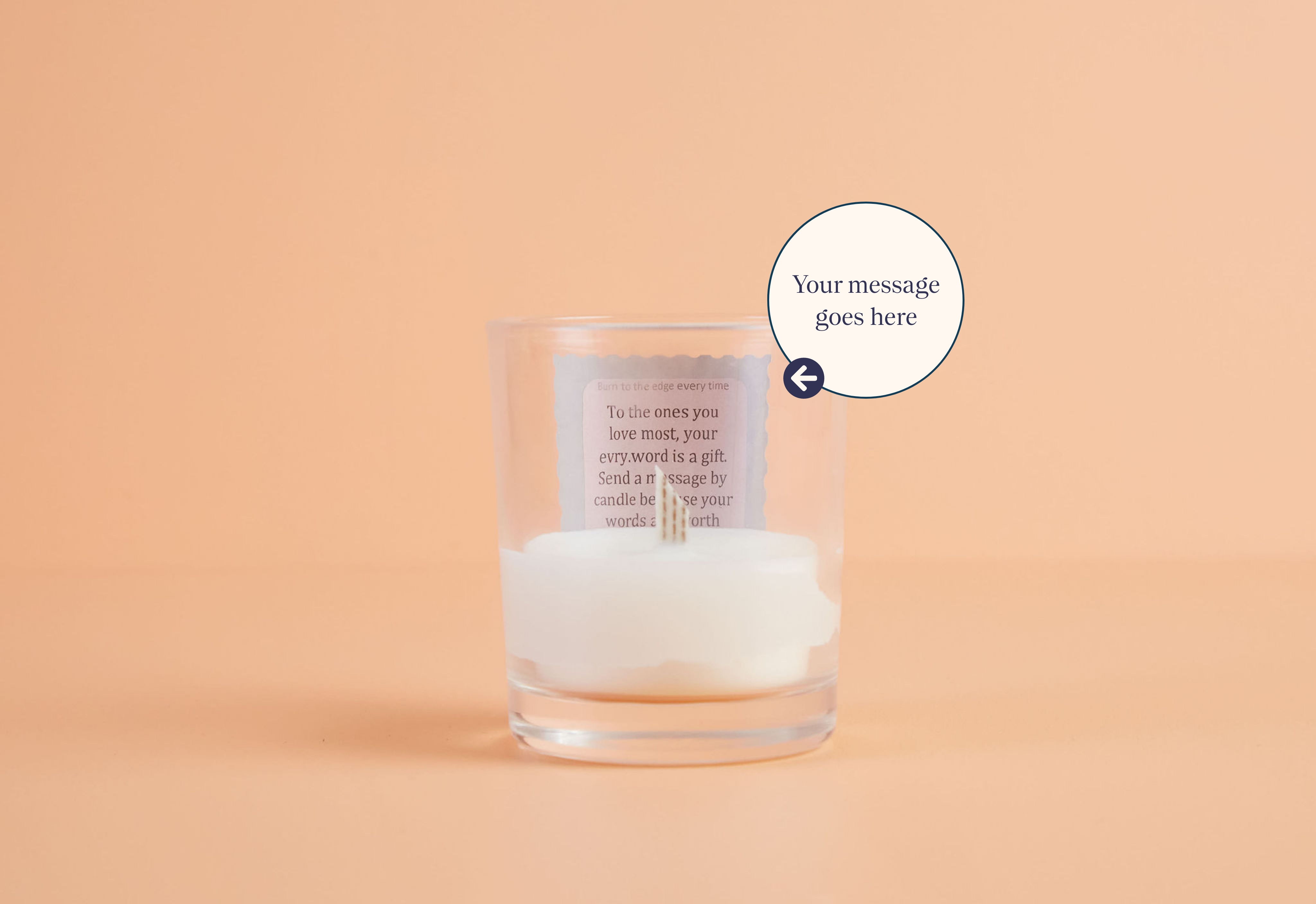 Gift. Personalised candles reveal your message as it burns.